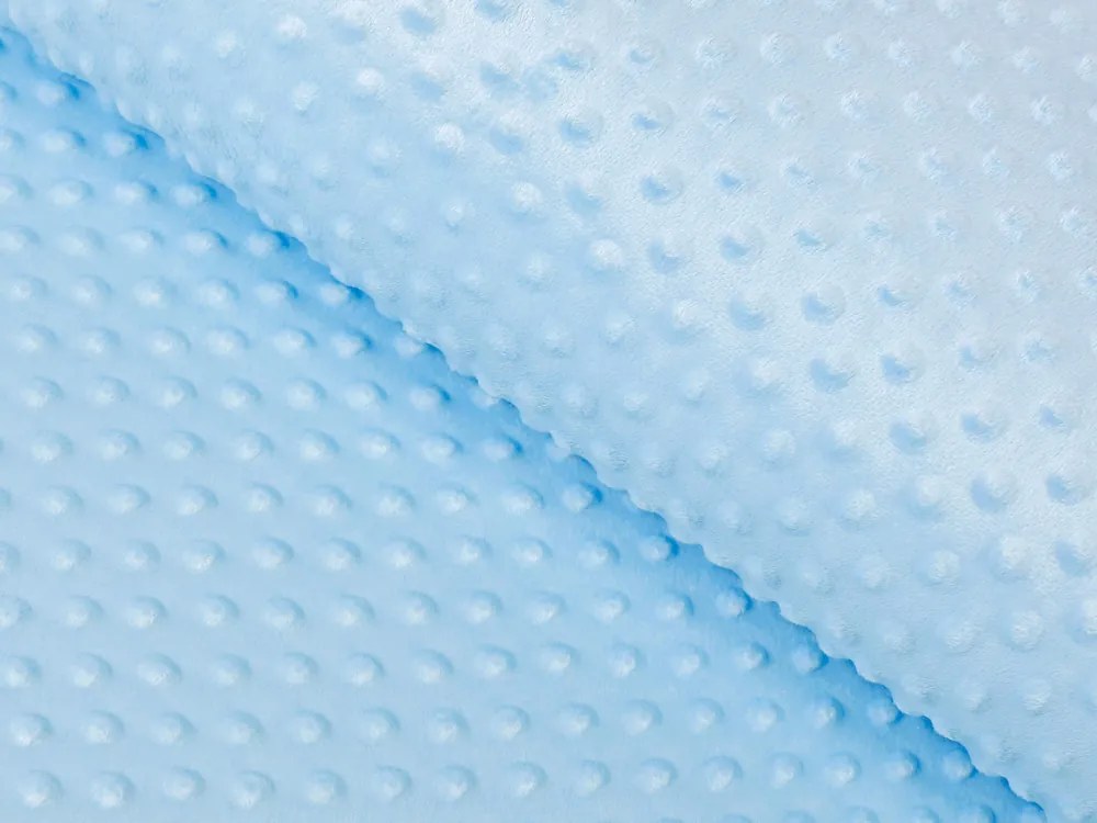 Biante Dětský povlak na polštář Minky 3D puntíky MKP-008 Nebeský modrý 30 x 50 cm