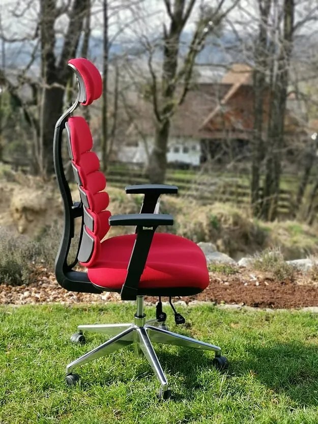 MERCURY Ergonomická kancelářská židle WORKEASE - červená látka
