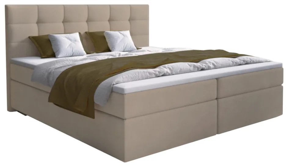 Expedo Čalouněná postel boxspring GLOSE, 180x200, sawana 24 + topper