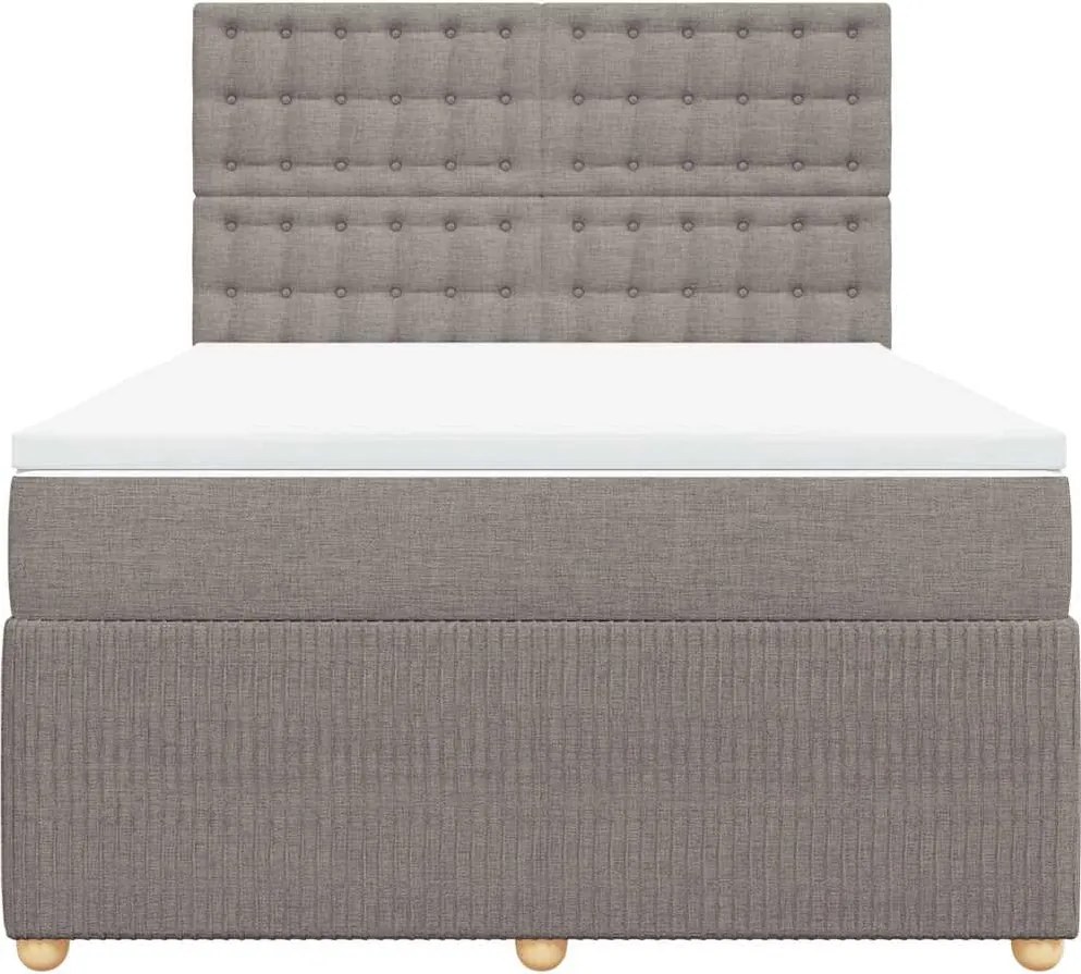 Box spring postel s matrací taupe 140x200 cm textil 3294397