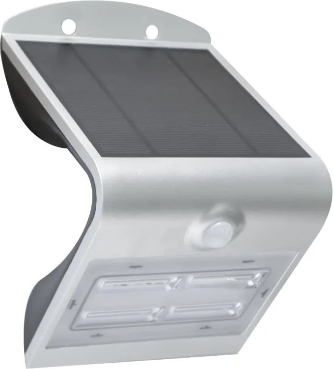 CEN ACSS-321240 SOLÁRNÍ LED ARCADIA 3,2 SENZOR STŘÍBRNÁ 3,2W 4000K 400Lm IP65 - CENTURY