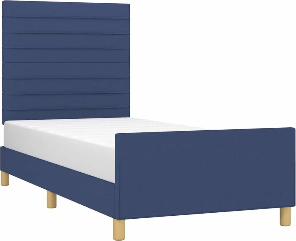 Rám postele bez matrací modrá 100x200 cm textil 3125120