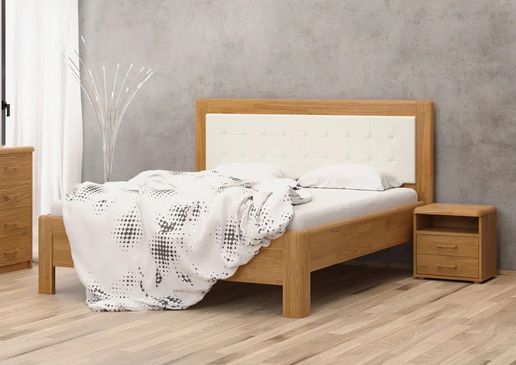 BMB Adriana Star postel - dub Moření: Olej bílý, Provedení: Dub průběžný, Typ: 4 řady kostek, Rozměr: 160 x 200 cm