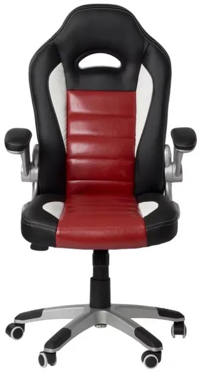 Herní židle GRENO — ekokůže, červená