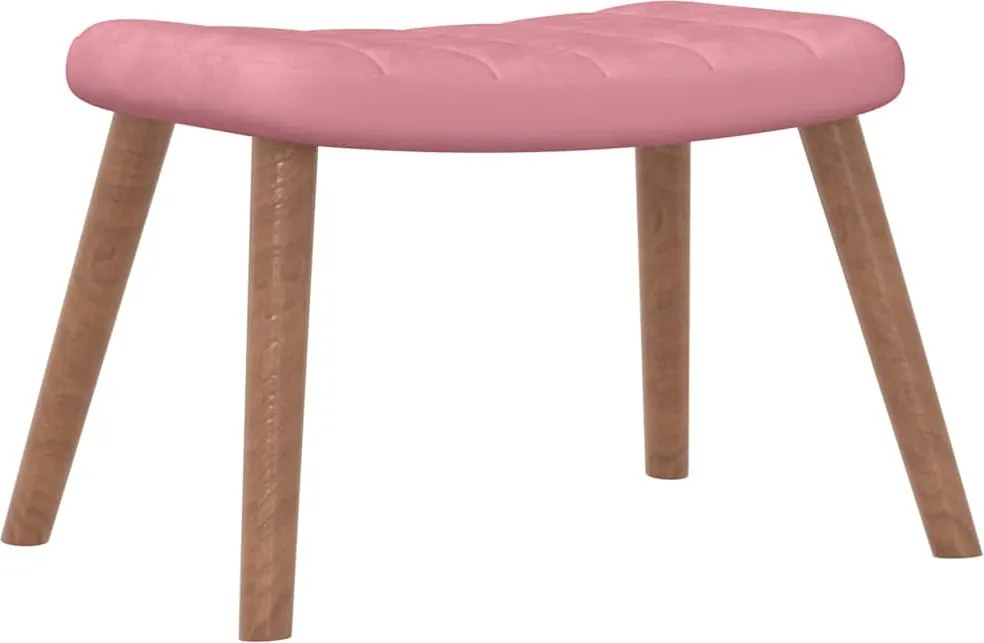 Relaxační křeslo se stoličkou růžové samet 327670