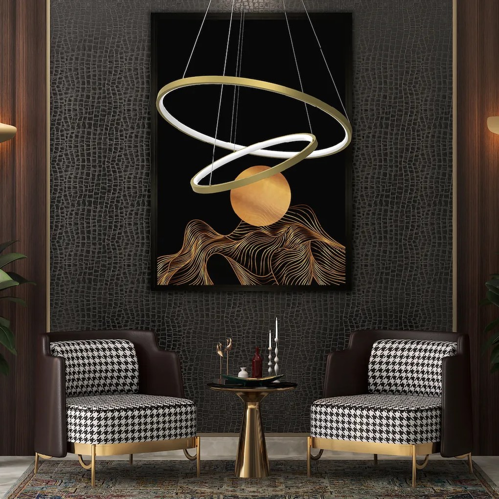 Závěsné LED svítidlo Hoop, 2x LED 51w, 4000k, g