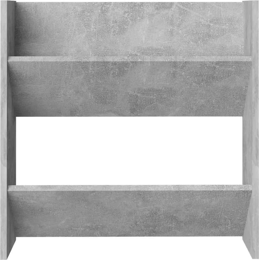 botník, závěsný, 2 patra, kompozitní dřevo, 60x60x18 cm, beton šedá, Dekorino BB20260030