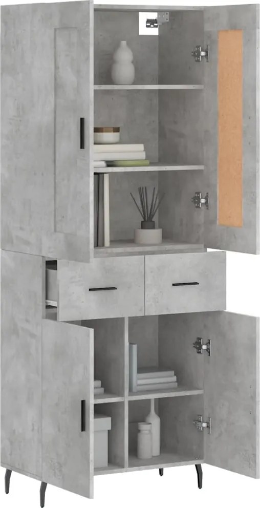 Skříň highboard betonově šedá 69,5x34x180 cm kompozitní dřevo 3199893