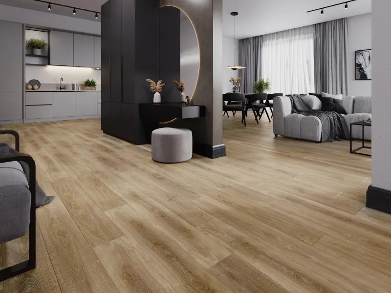 Mexen San Marcos vinylové panely 1240 x 182 mm SPC 6,5 mm, podklad IXPE 1,5 mm, 4 V-Fuga, Dub - F1048-1240-182-505-4V1-01