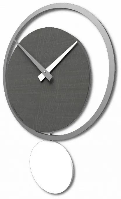 Designové kyvadlové hodiny 11-010 CalleaDesign Eclipse 51cm (více barevných variant) Barva černá klasik-5 - RAL9017 Dýha tmavý dub - 83