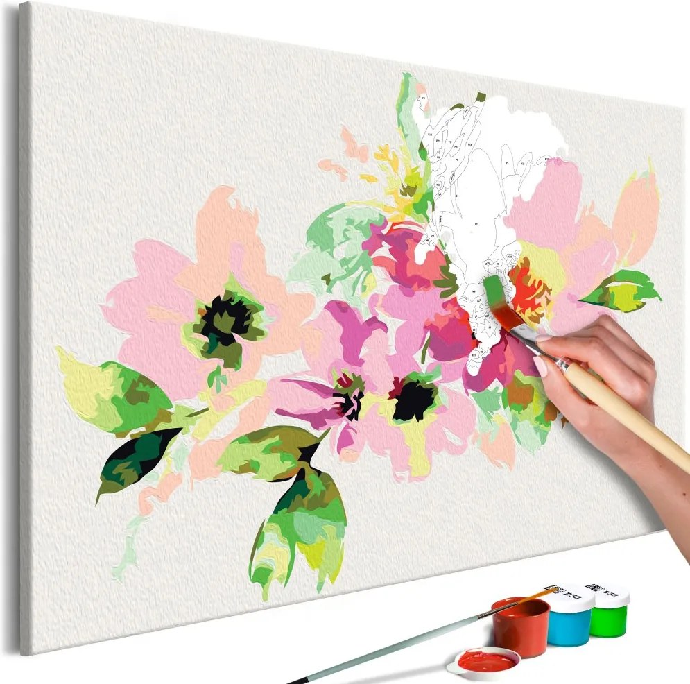 Bimago Malování podle čísel - Colourful Flowers | 60x40 cm