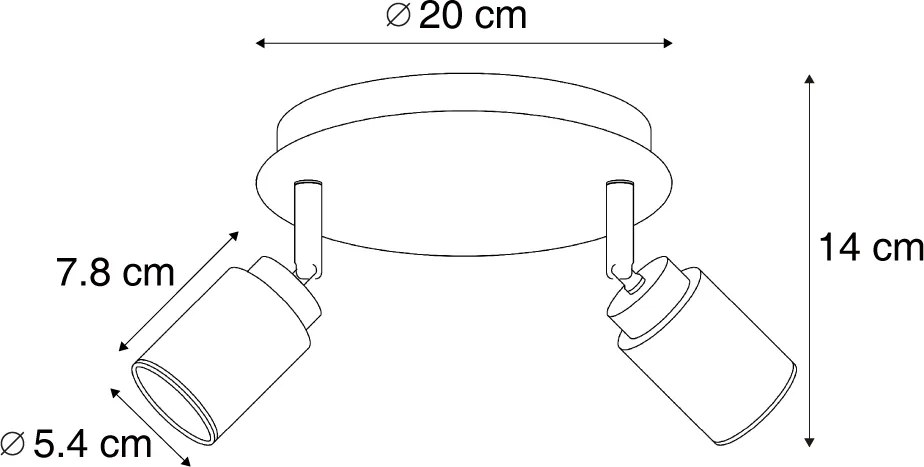 Moderní koupelnový reflektor béžový 2-světla IP44 - Ducha