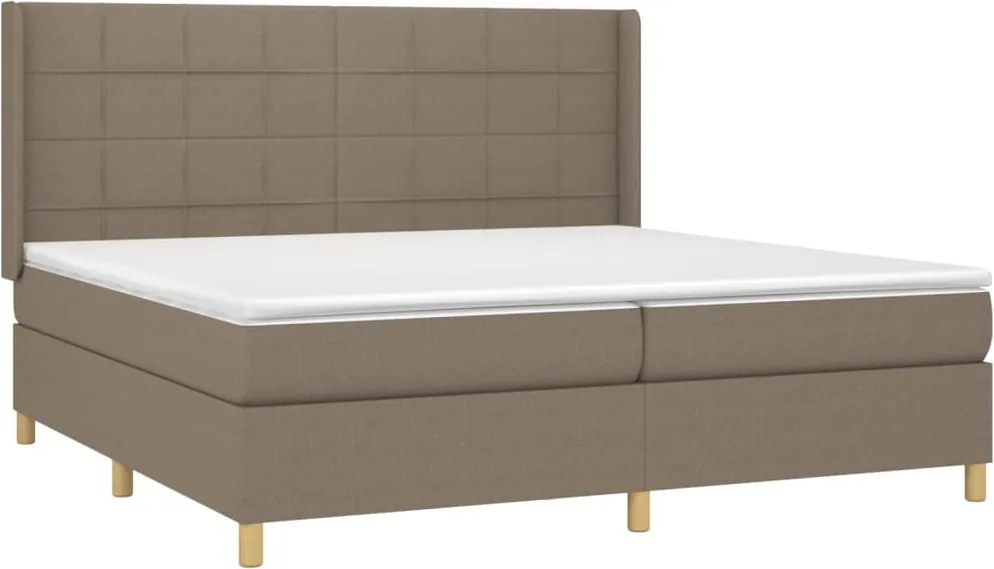 Box spring postel s matrací a LED taupe 200x200 cm textil 3138905