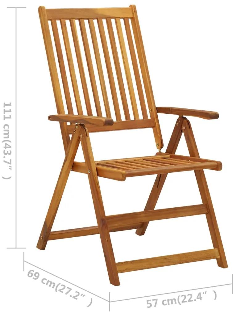 Skládací zahradní židle s poduškami 3 ks masivní akáciové dřevo,  3064095