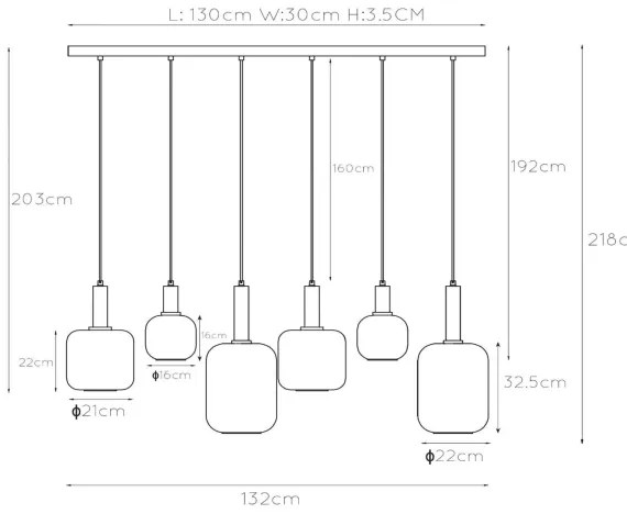 Lucide 45494/06/65 - Lustr na lanku JOANET 6xE27/40W/230V