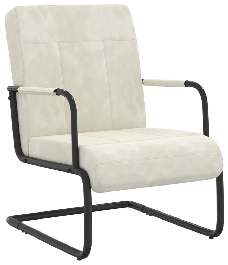 325797 vidaXL Konzolová židle krémově bílá samet