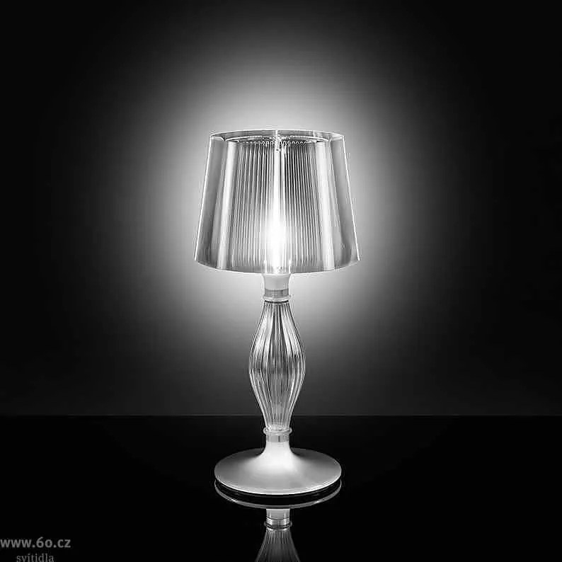 Slamp Liza, designová stolní lampa, 1,5W LED + 70W, prizma, výška 70cm