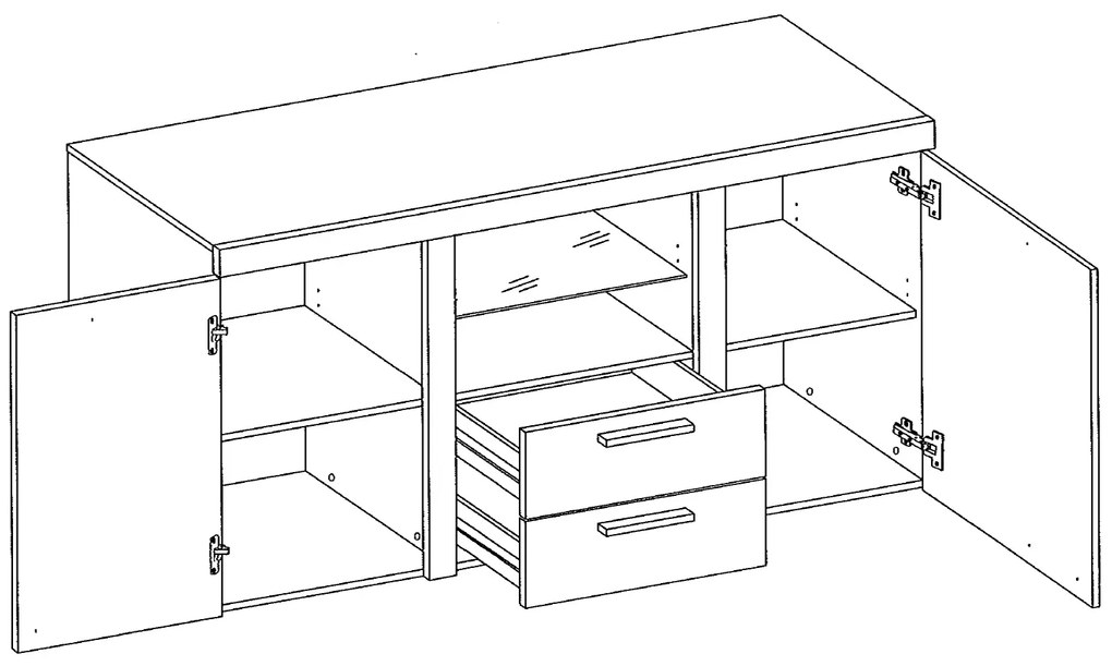 Moderní komoda Rask, sonoma