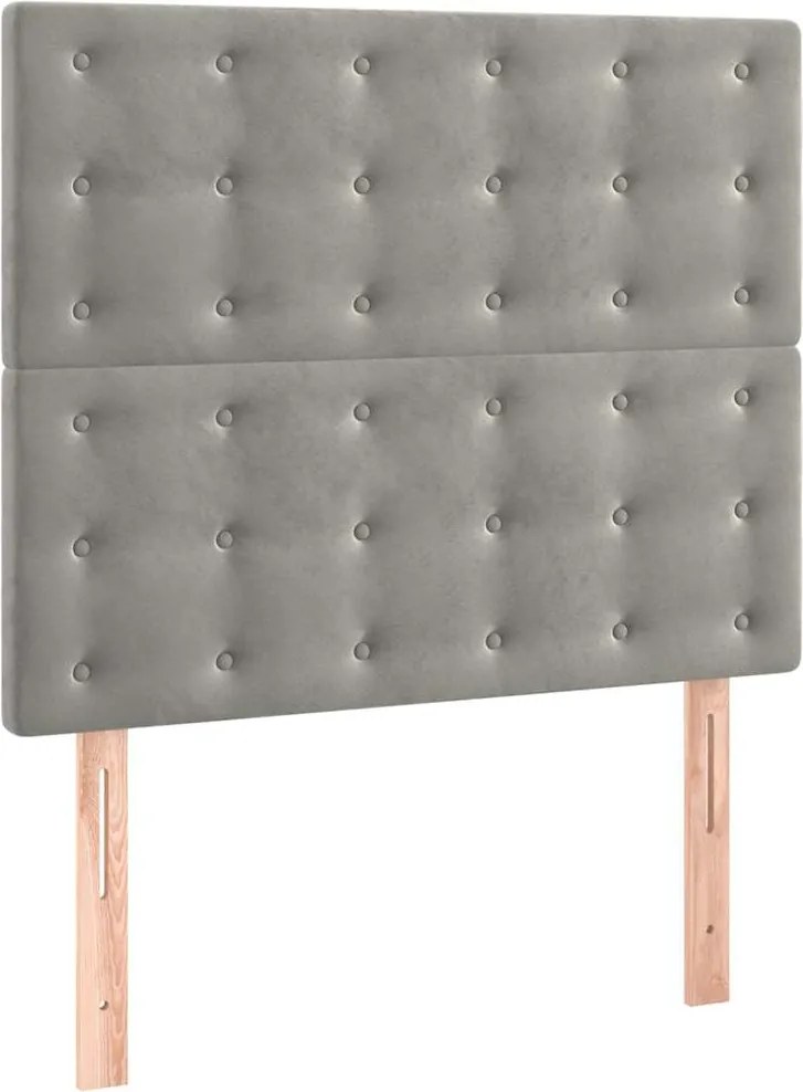 Box spring postel s matrací světle šedá 80 x 200 cm samet 3129417