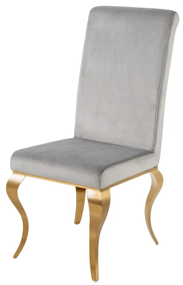 Designová židle Rococo šedá / zlatá
