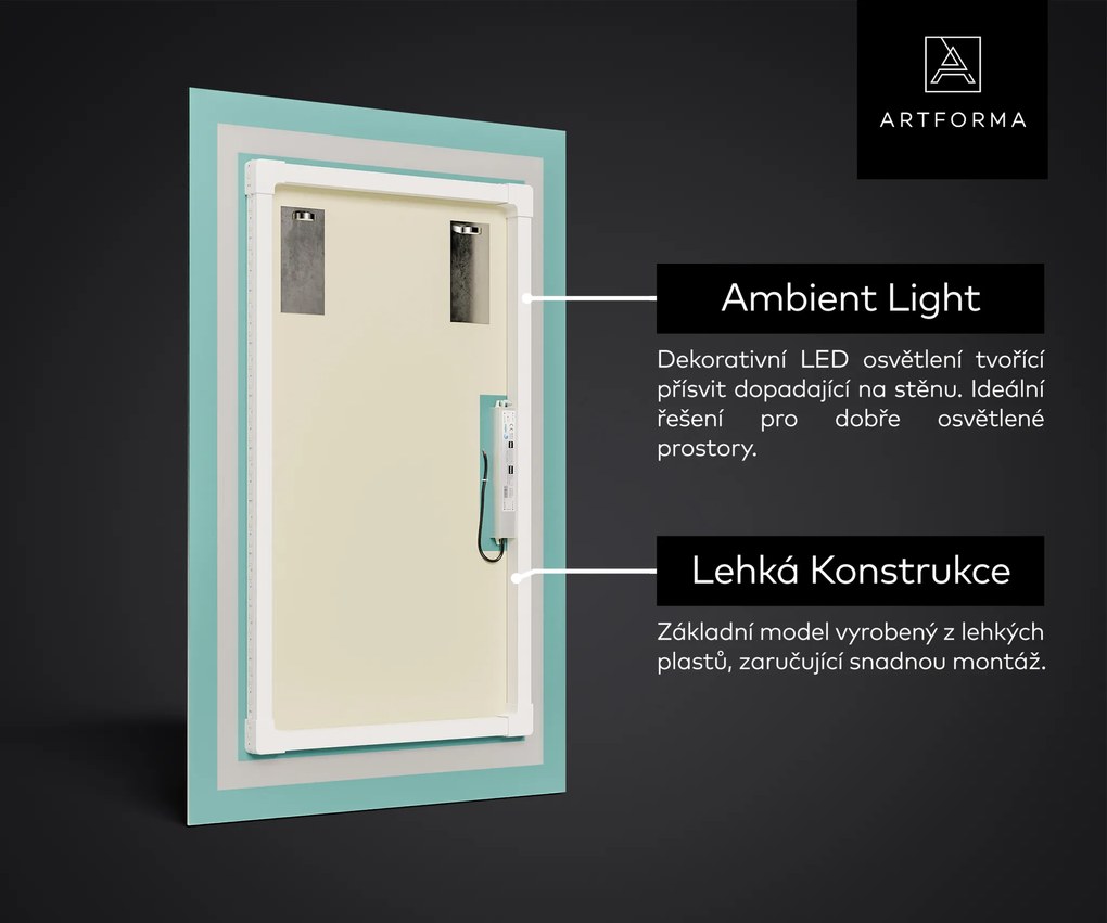 Vertikální koupelnové zrcadlo s LED podsvícením L11