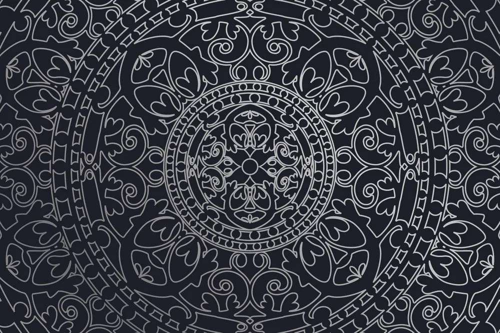 Samolepící tapeta orientální ornament v černobílém
