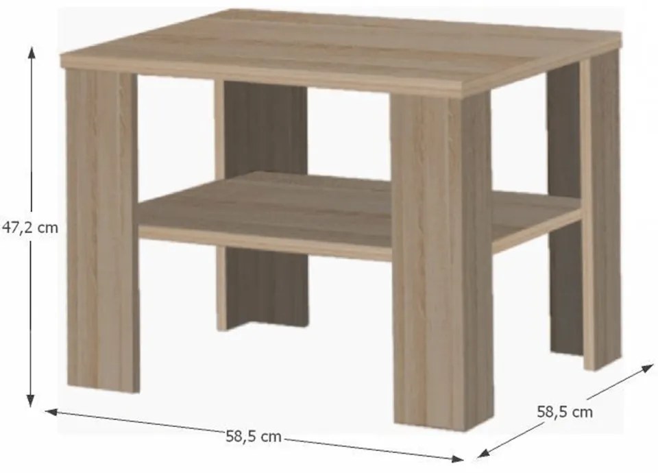 Kondela Konferenční stolek, malý, dub sonoma tmavý truflový, INTERSYS 21