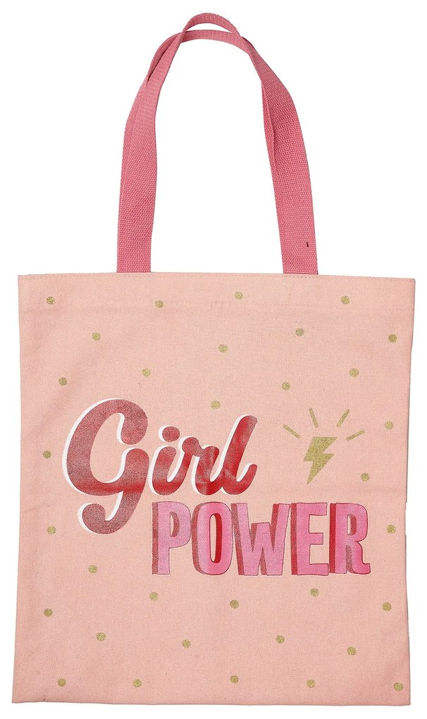 Sass & Belle Růžová nákupní taška s nápisem Girl Power
