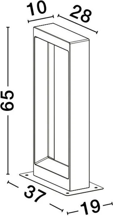 NV 9540218 Venkovní sloupkové svítidlo CAIRO šedý beton skleněný difuzor LED 8W 3000K 120-230V IP65 - NOVA LUCE