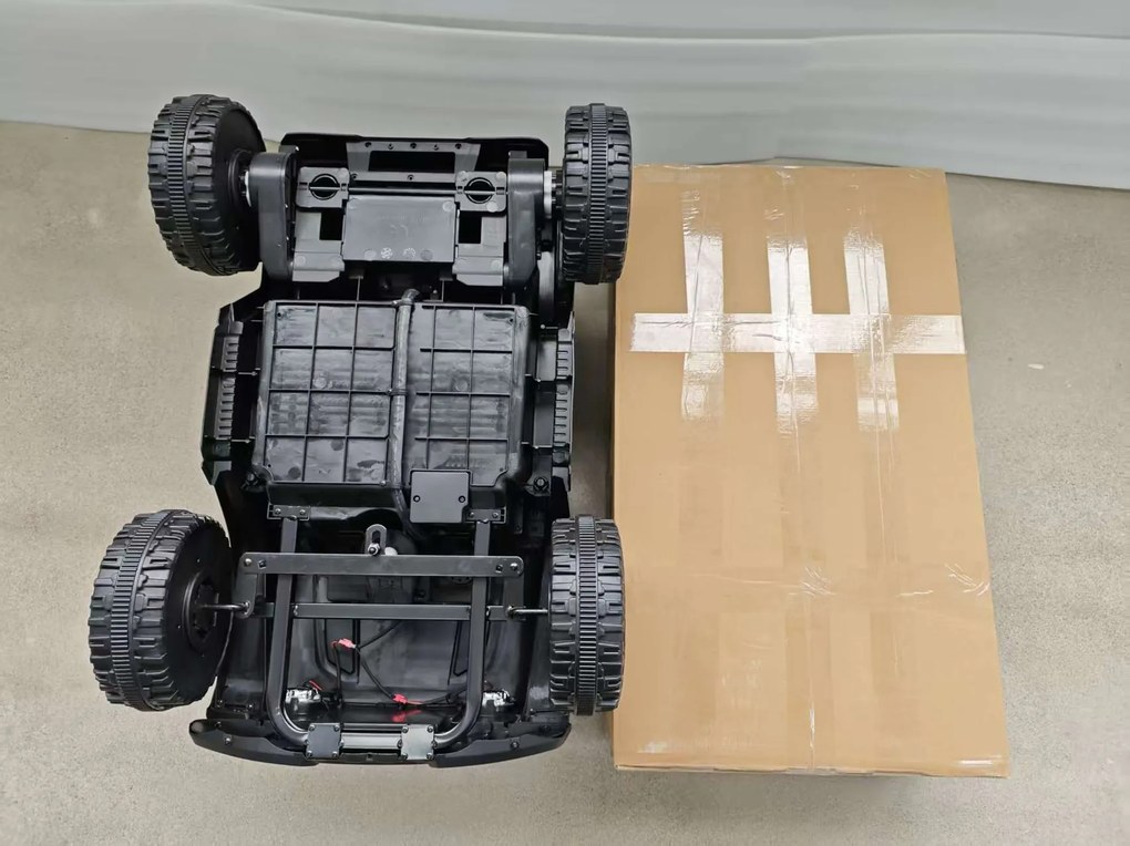 AIYAPLAY elektrické dětské auto 12V, elektrický dětský bugina, 2-4 km/h, 2 motory, dálkové ovládání, lithium baterie, černá