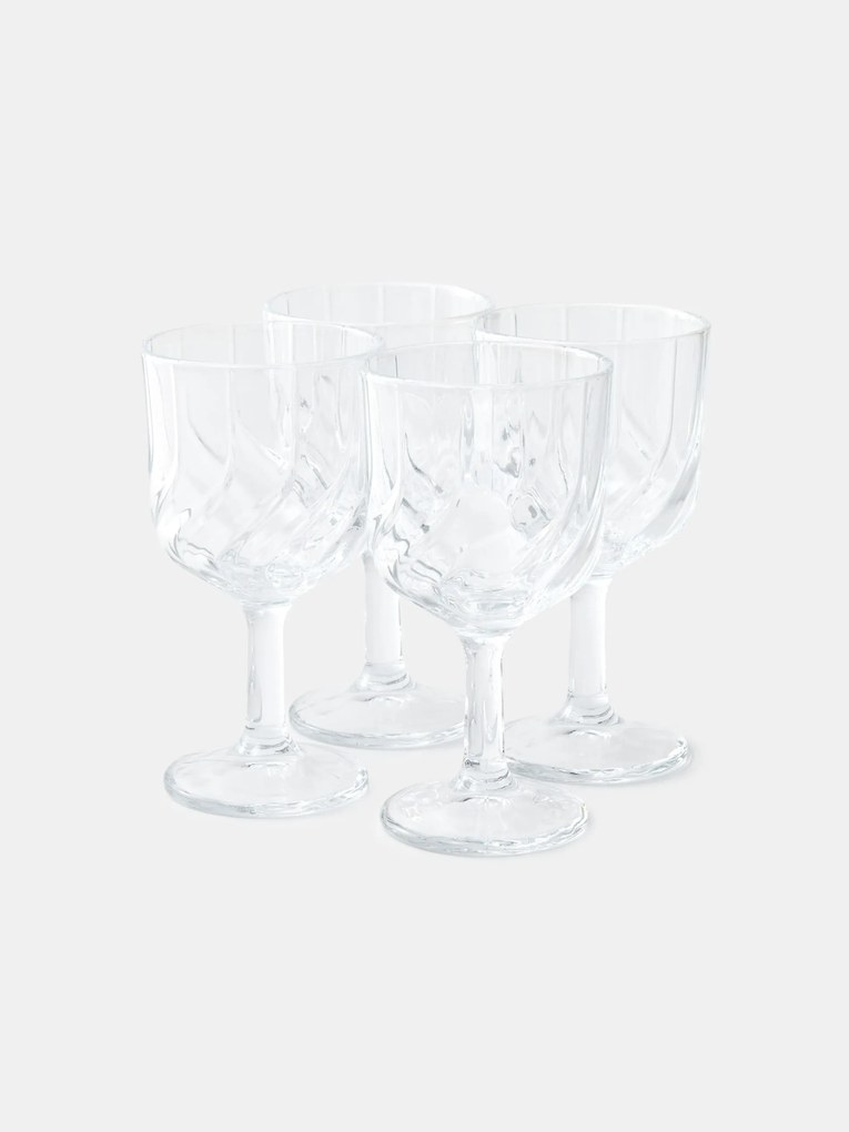 Sinsay - Sklenice na nožce s lisovaným vzorem 4 pack - clear