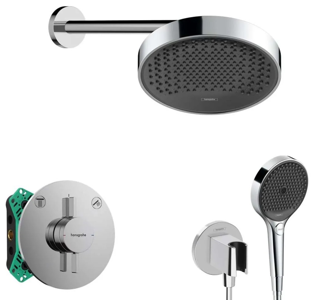 Hansgrohe - Sprchový set s baterií pod omítku, s tělesem, průměr 25 cm, 3 proudy, chrom SANI21HHH004
