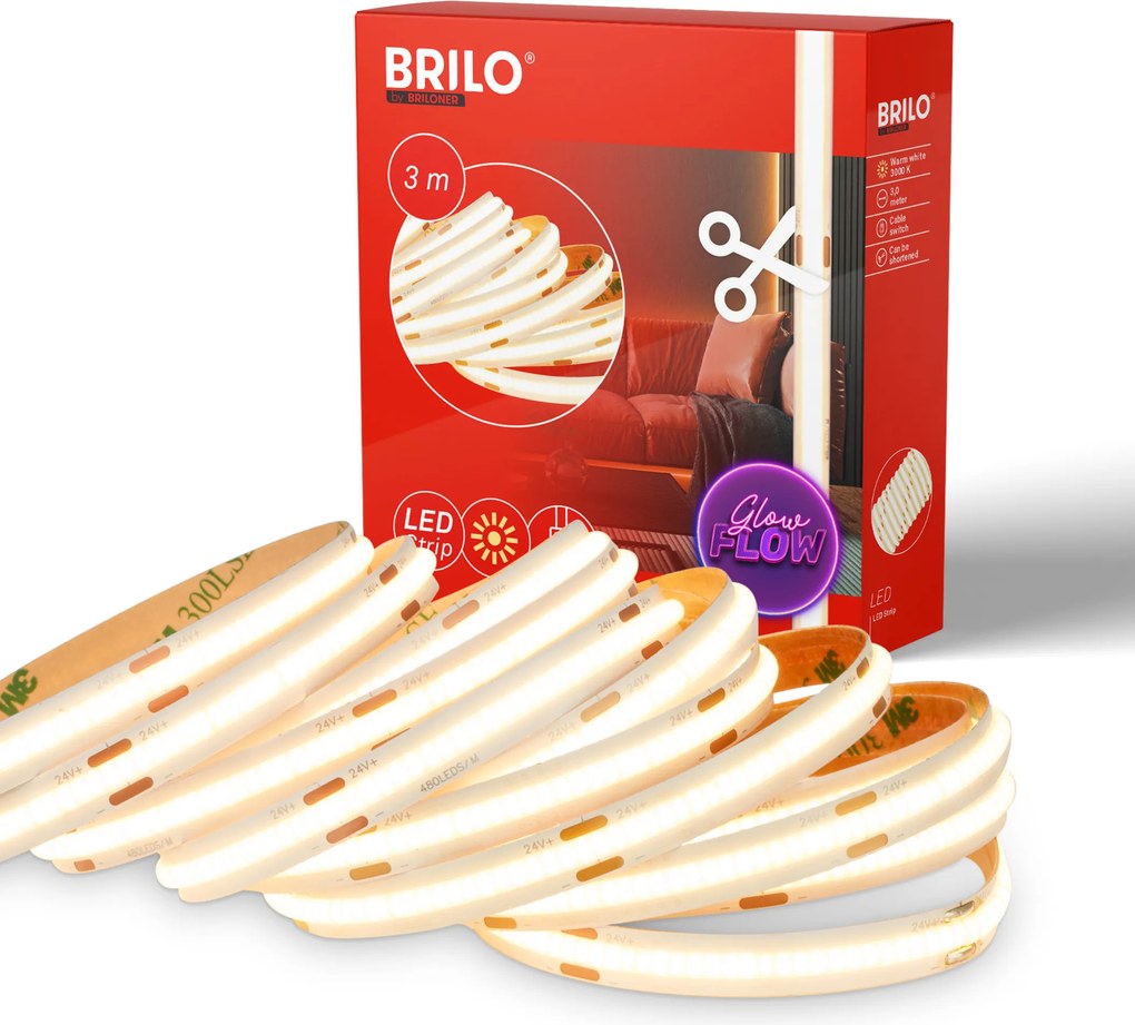 Briloner LED pásek, 3m (teplá bílá)
