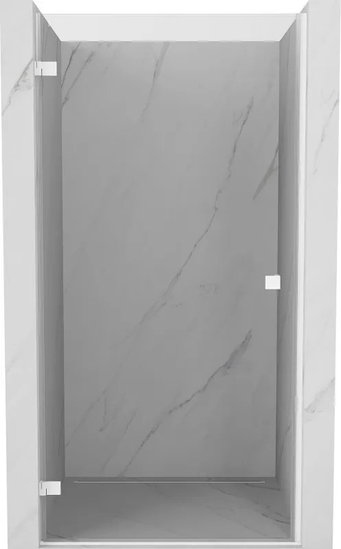 Mexen, Mexen Lunar-B Otočné levé sprchové dveře 80 cm, transparentní, bílé - 832-080-000-20-00-L