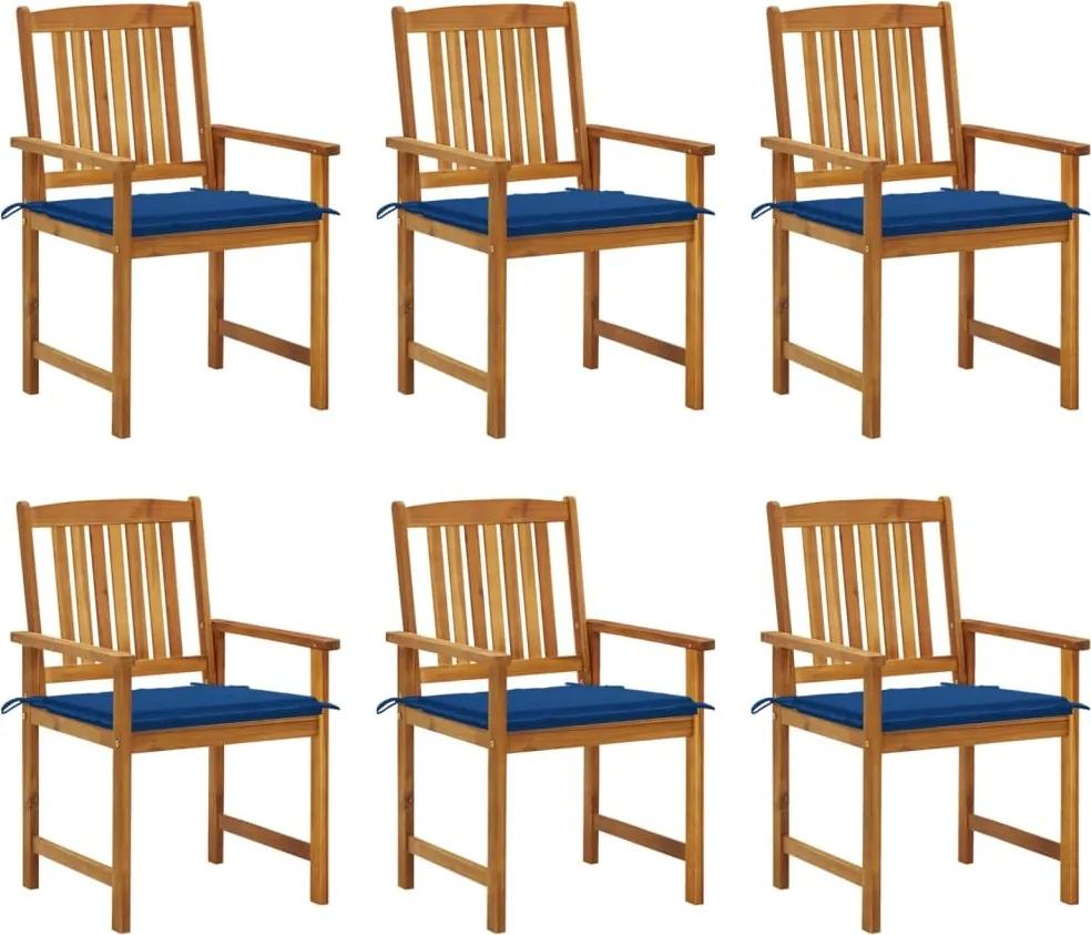 vidaXL Zahradní židle s poduškami 6 ks masivní akáciové dřevo [3078158] Barva: krémová