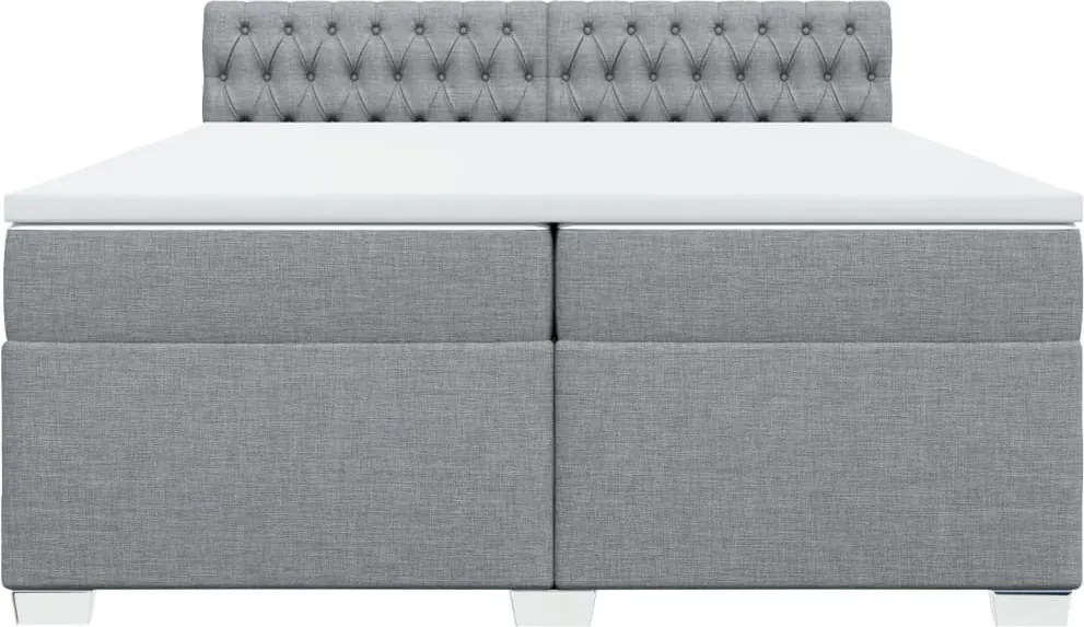 Box spring postel s matrací světle šedá 200 x 200 cm textil 3286002