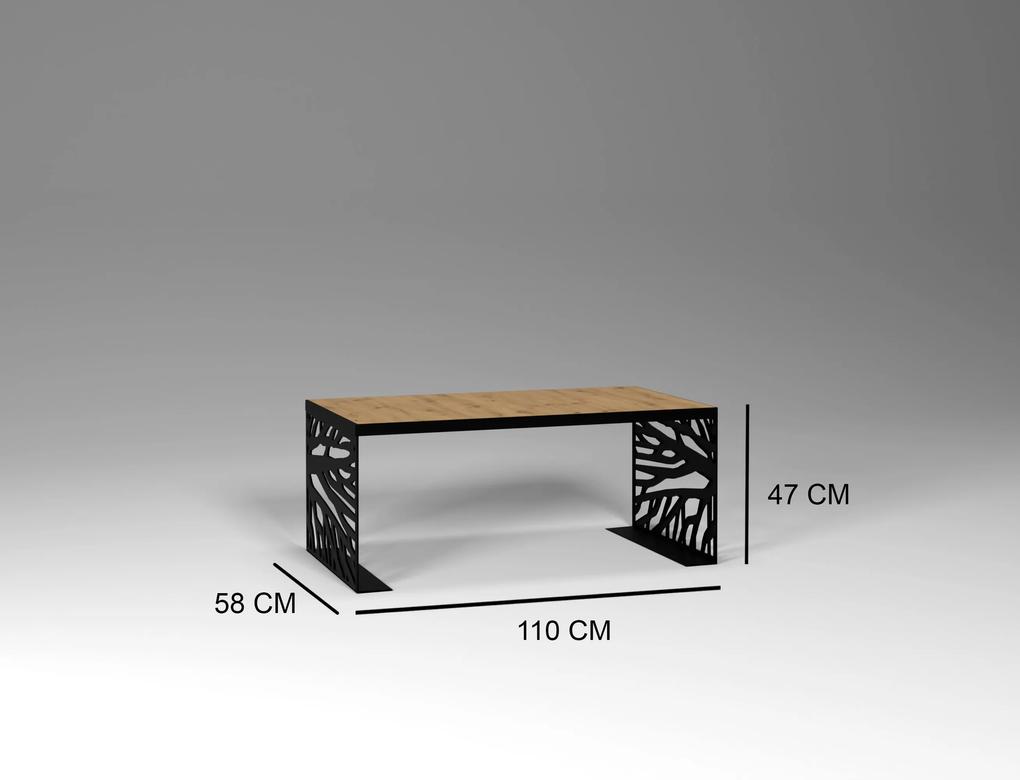 ARK Konferenční stolek OSKAR, Dub Votan/Černá 110 cm