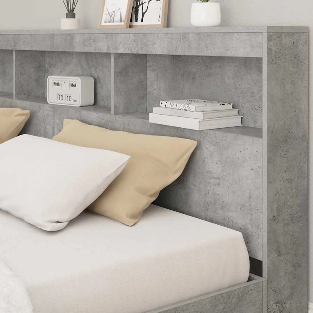 Úložné čelo postele Betonově šedá Kompozitní dřevo 3335472