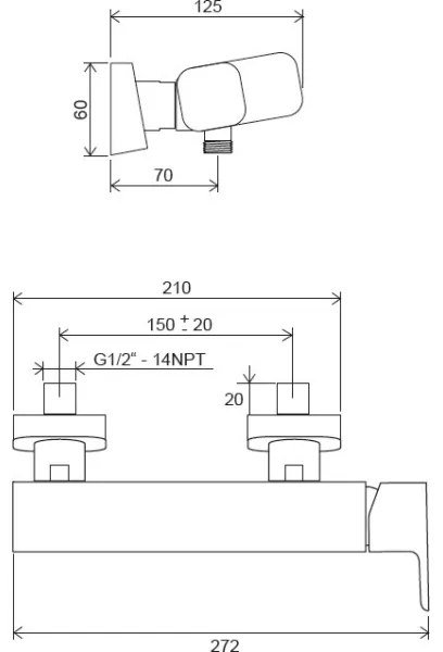 Ravak X070153 - Sprchová baterie FREE černá