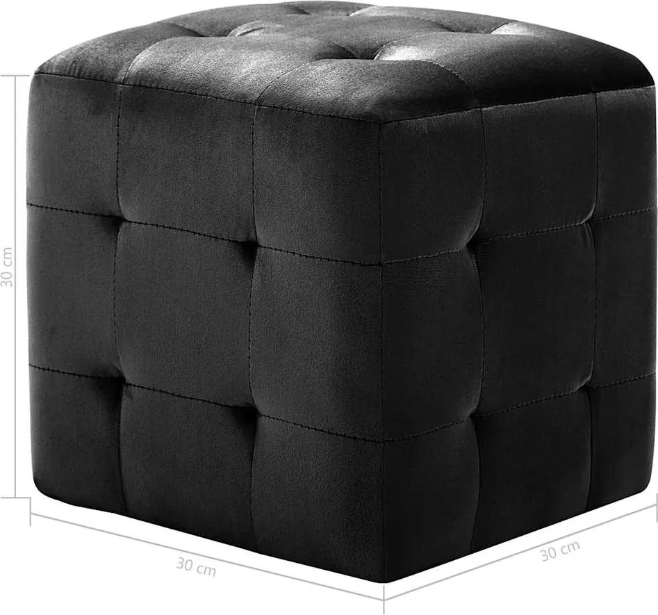Noční stolky 2 ks černé 30 x 30 x 30 cm sametová látka 249018