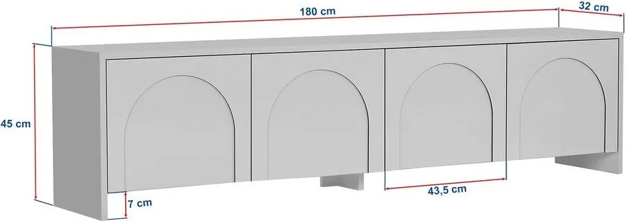 Krémový TV stolek 180x45x32 cm Aurelia – Kalune Design