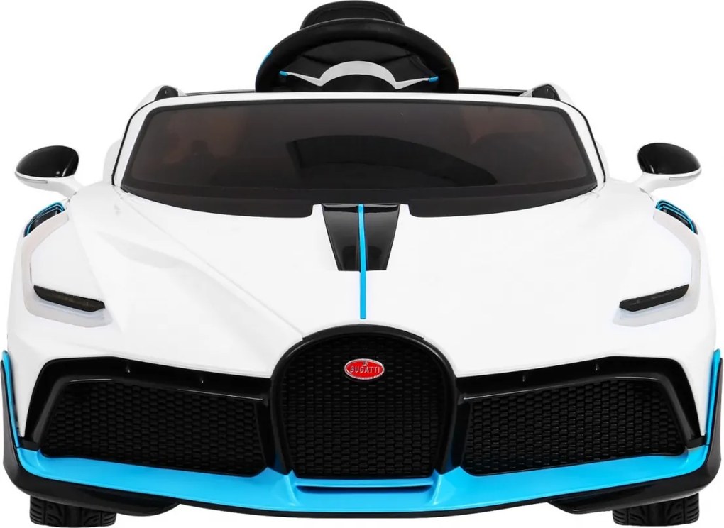 Ramiz Dětské autíčko na baterie Bugatti Divo bílé + dálkové ovládání + EVA kola + pomalý start + LED + MP3