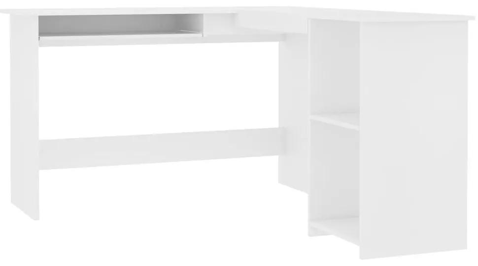 Petromila Rohový psací stůl bílý 120 x 140 x 75 cm dřevotříska