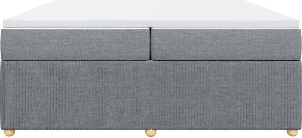 Box spring postel s matrací světle šedá 200 x 200 cm textil 3285595