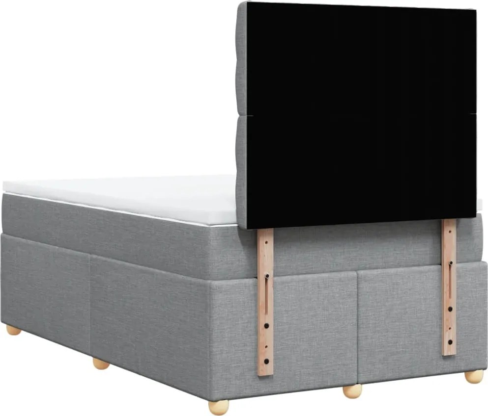 Box spring postel s matrací světle šedá 120x190 cm textil 3291226