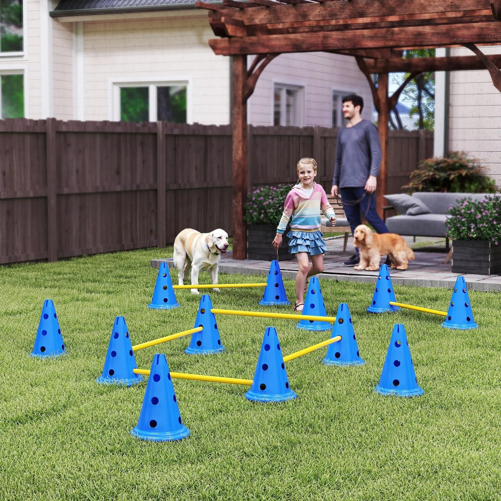 Agility set pro psy 6dílné agility vybavení pro výcvik psů Zásuvná sada překážek s 12 kužely 6 překážek Přepravní taška