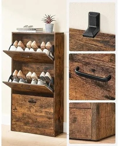 Botník výklopný rustikální hnědá, 120 x 60 x 24 cm LBC030X01V1