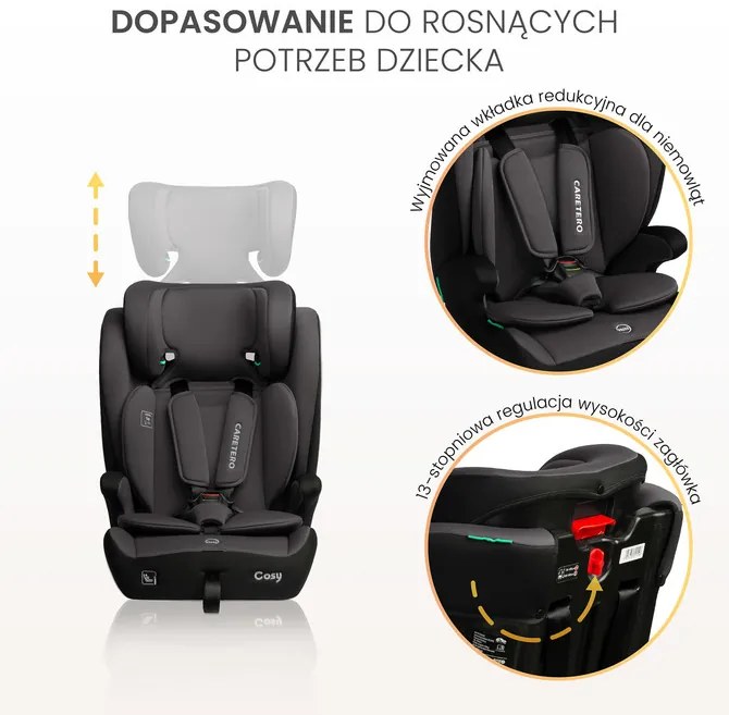 CARETERO autosedačka COSY I-SIZE GREY (76-150)