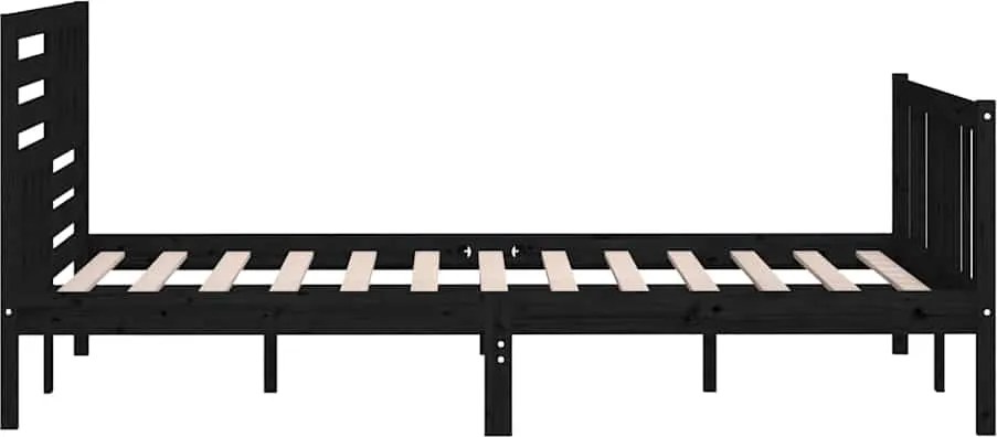 Rám postele černý masivní dřevo 200 x 200 cm 3101177