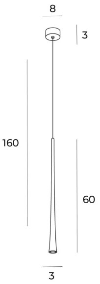 MAXLIGHT P0485 - LED Lustr na lanku COFFEE LED/7W/230V pr. 3 cm zlatá